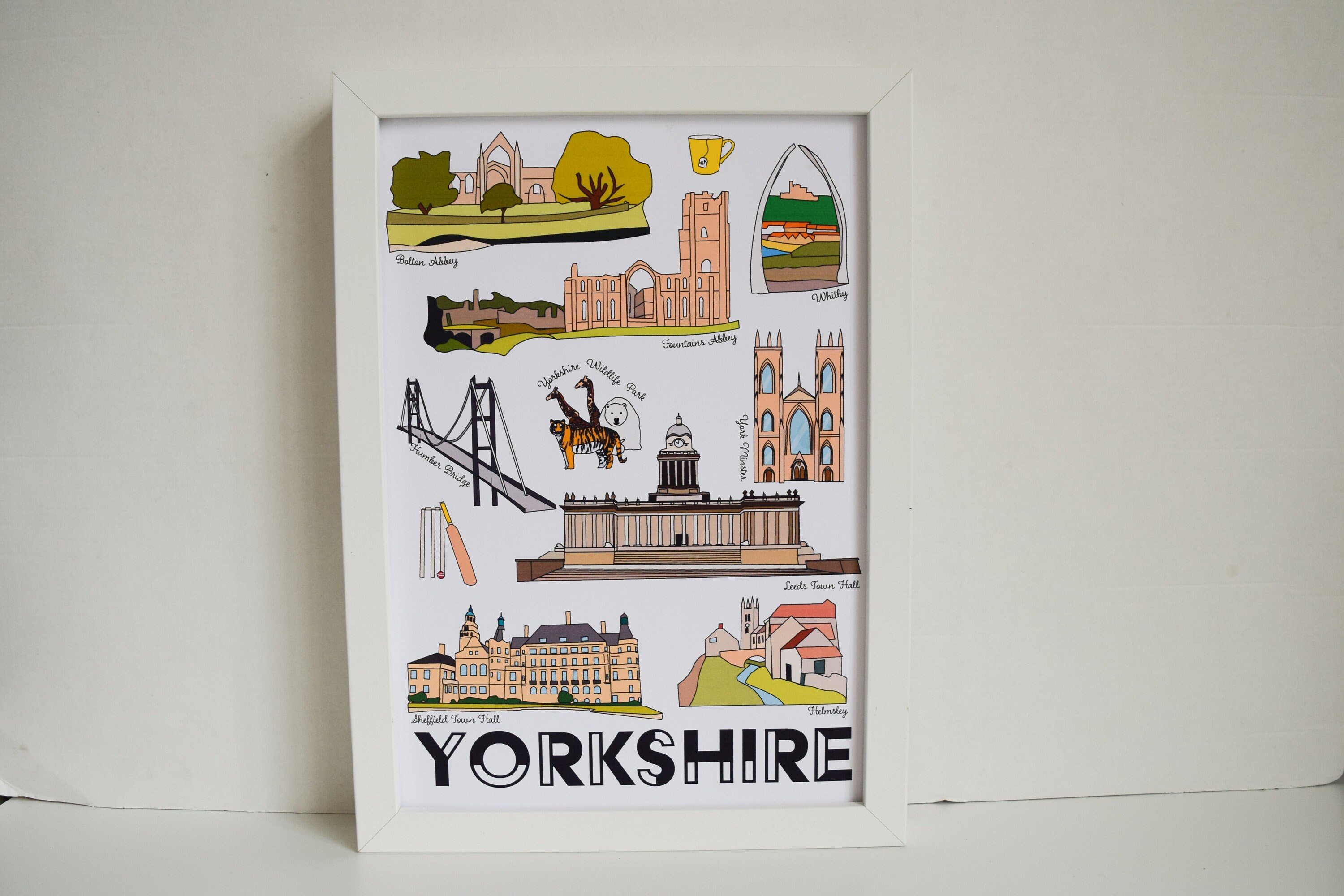 Yorkshire Illustration Print | A3 A4 & A5 | Featuring Fountains Abbey ...