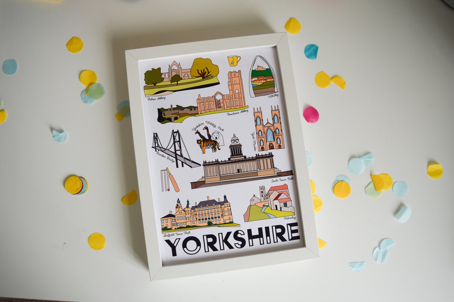 Yorkshire Illustration Print | A3 A4 & A5 | Featuring Fountains Abbey ...