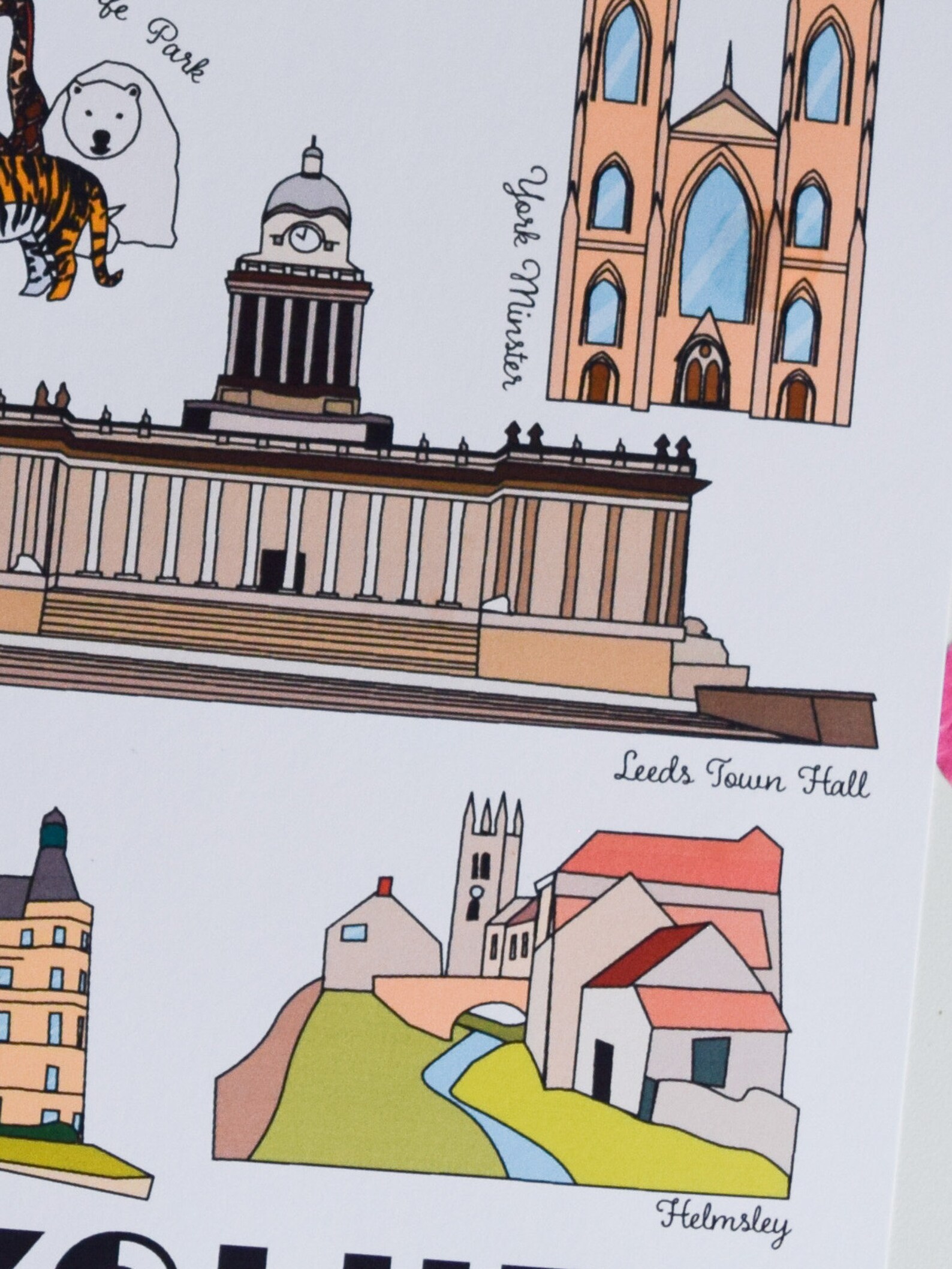 Yorkshire Illustration Print | A3 A4 & A5 | Featuring Fountains Abbey ...