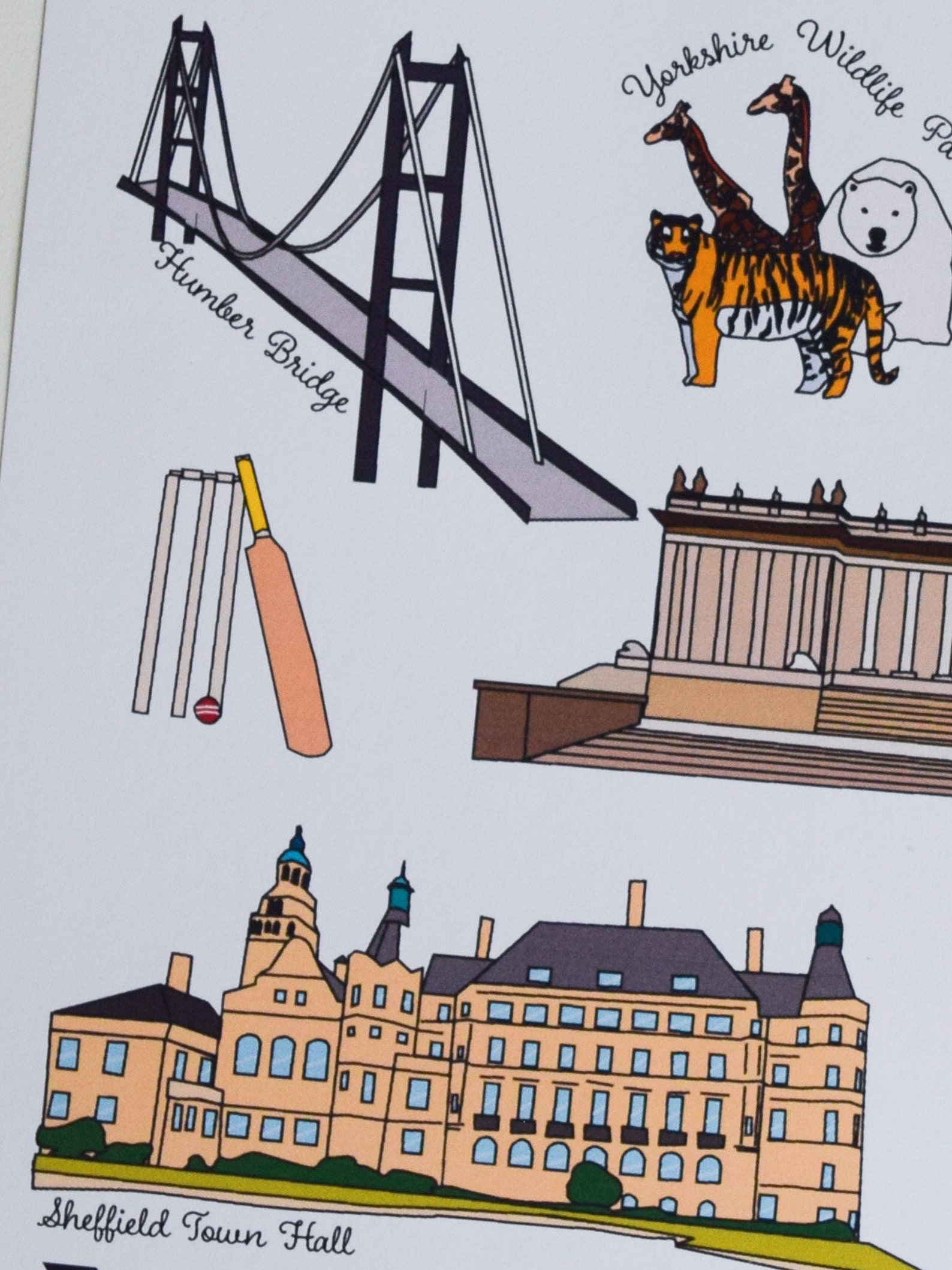 Yorkshire Illustration Print | A3 A4 & A5 | Featuring Fountains Abbey ...