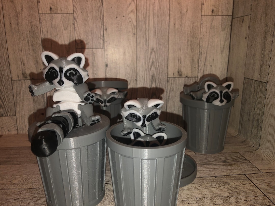 3d Raccoon and Trash Can - Etsy