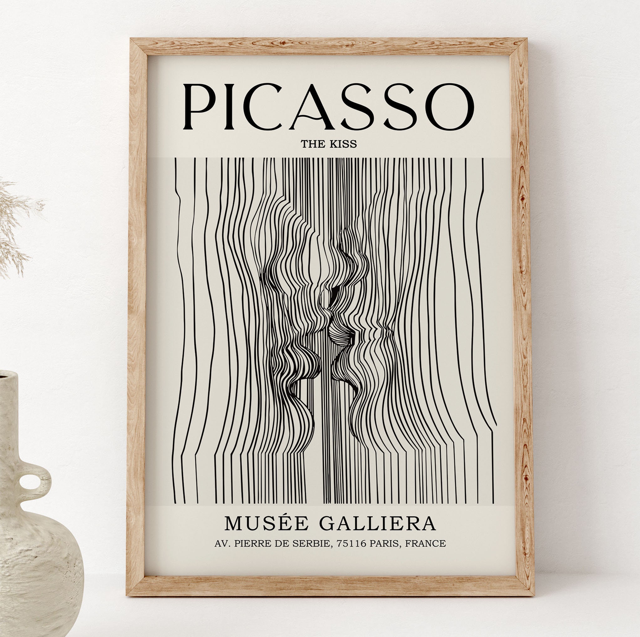Pablo Picasso, Der Kuss Poster, Picasso Abstrakt Linie Kunst Druck, Mid ...