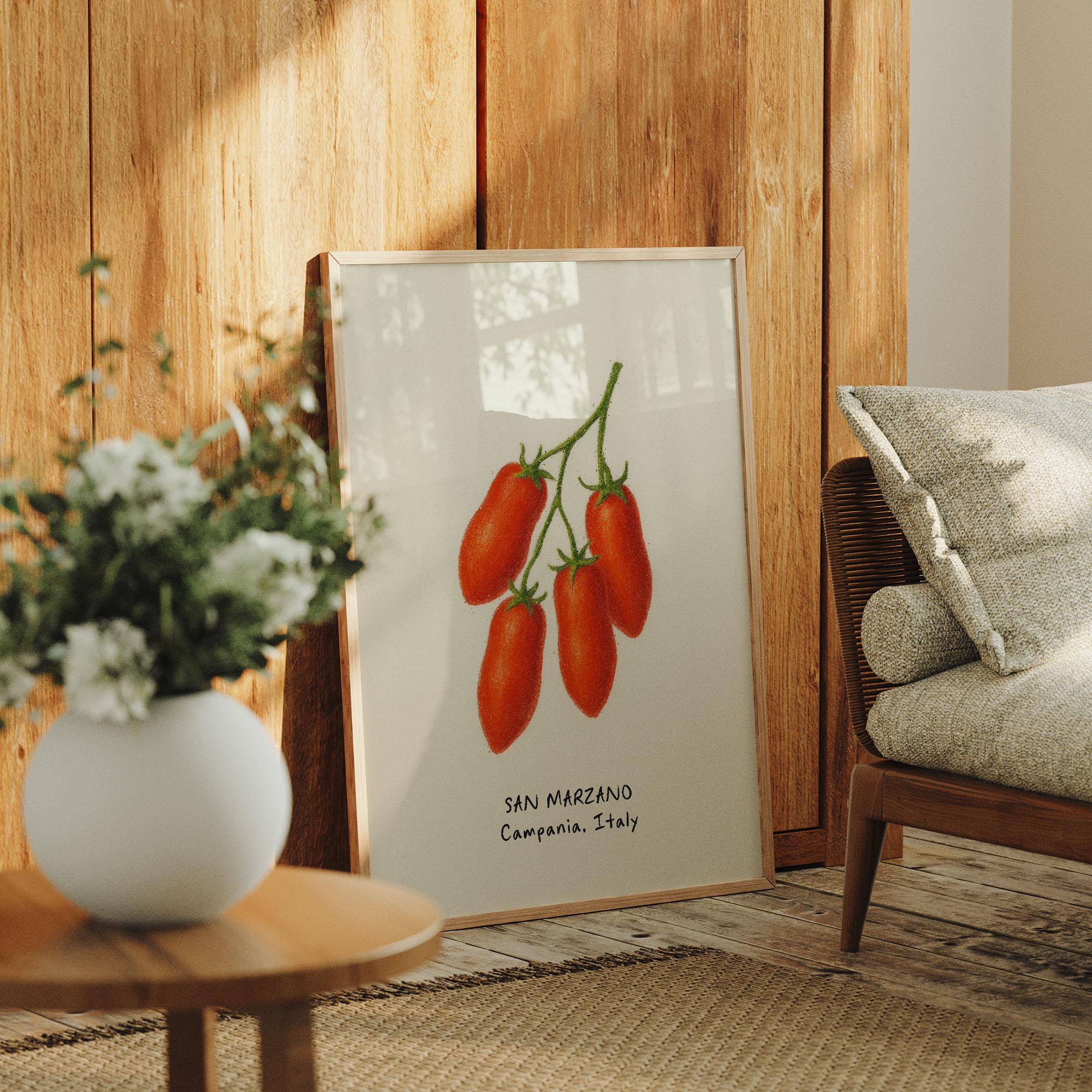 Tomatoes Art Print, Retro Farmhouse Kitchen Wall Art, Food Poster ...