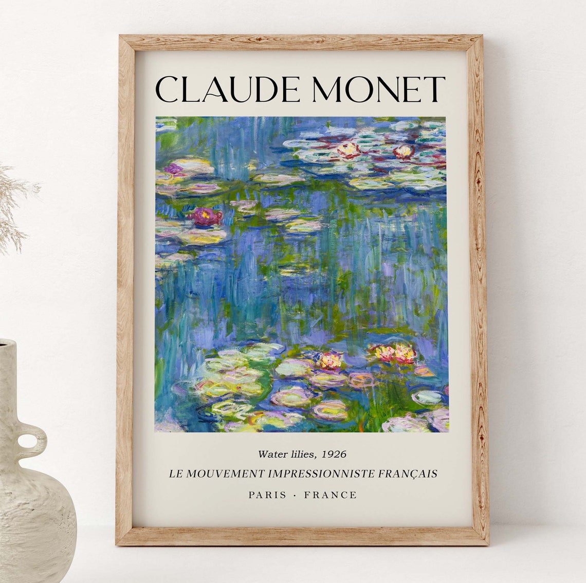 Water Lilies, Claude Monet Set of 3 Poster, Museum Exhibition Gallery ...
