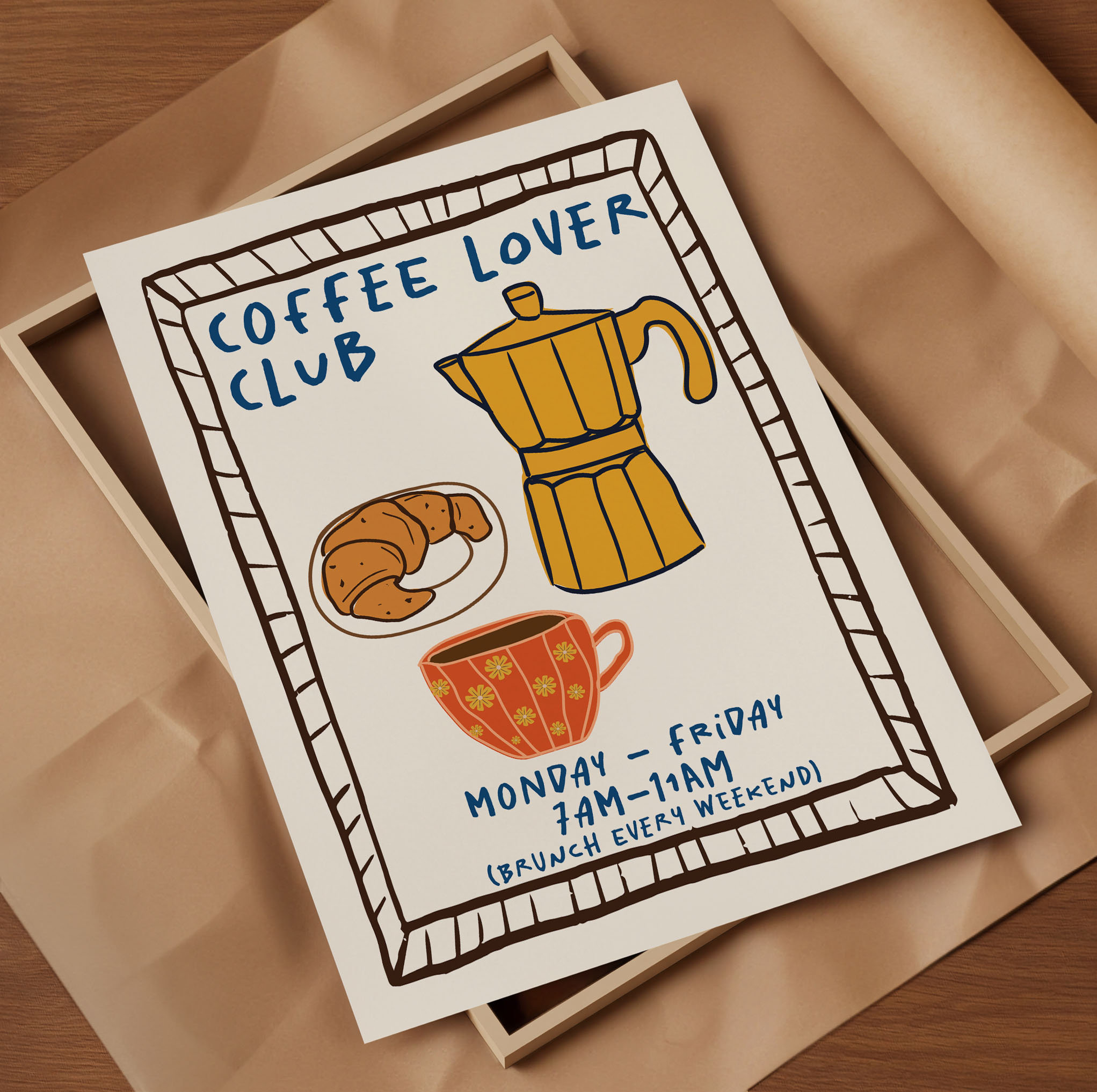 Coffee Lover Club Poster, Coffee Bar Wall Art, Maximalist Kitchen Print ...