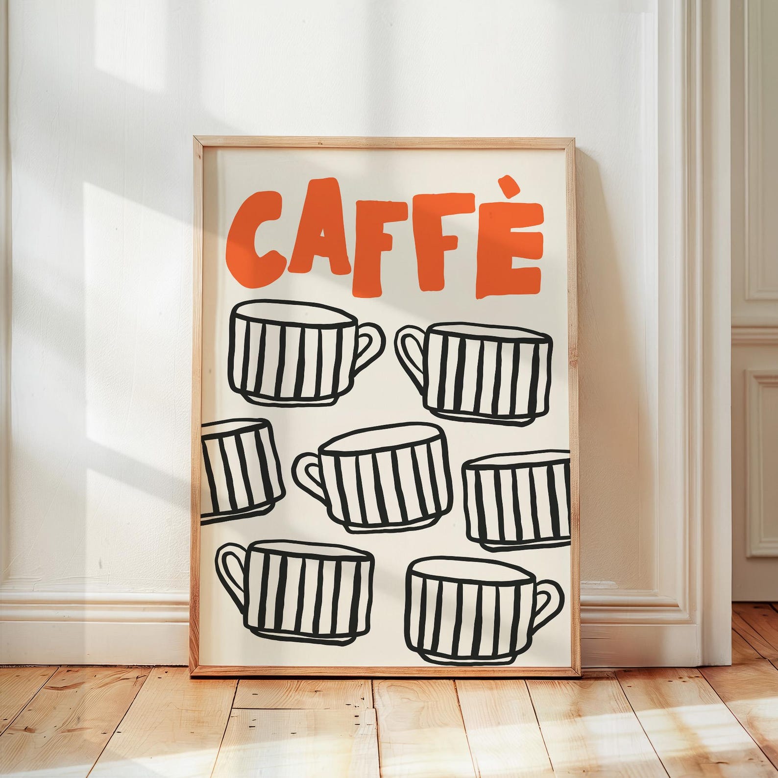 Retro Coffee Poster, Modern Kitchen Art, Italian Caffe Print, Kitchen ...