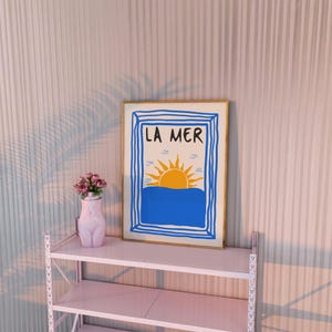 La Mer French Poster, Aesthetic Sea Art Print, Boho Modern Apartment ...