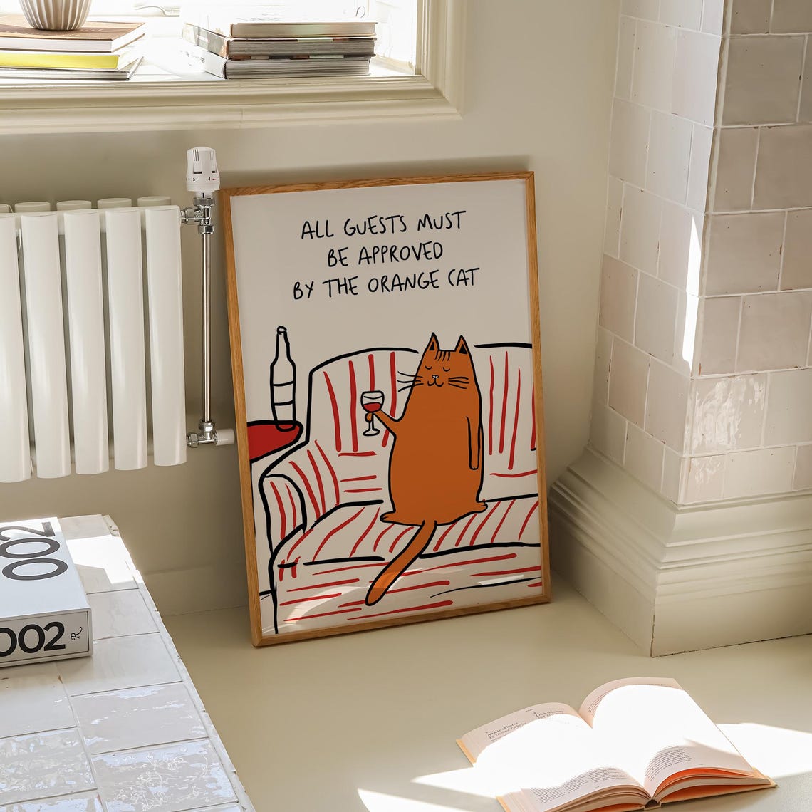Funny Cat Poster, Bar Cart Decor, Cat Poster, Wine Print, Retro Kitchen ...