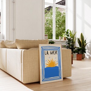 La Mer French Poster, Aesthetic Sea Art Print, Boho Modern Apartment ...
