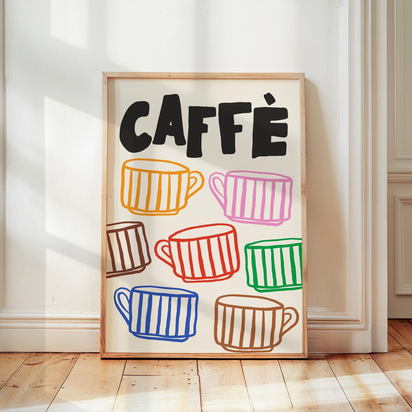 Retro Coffee Poster, Modern Kitchen Art, Italian Caffe Print, Kitchen ...