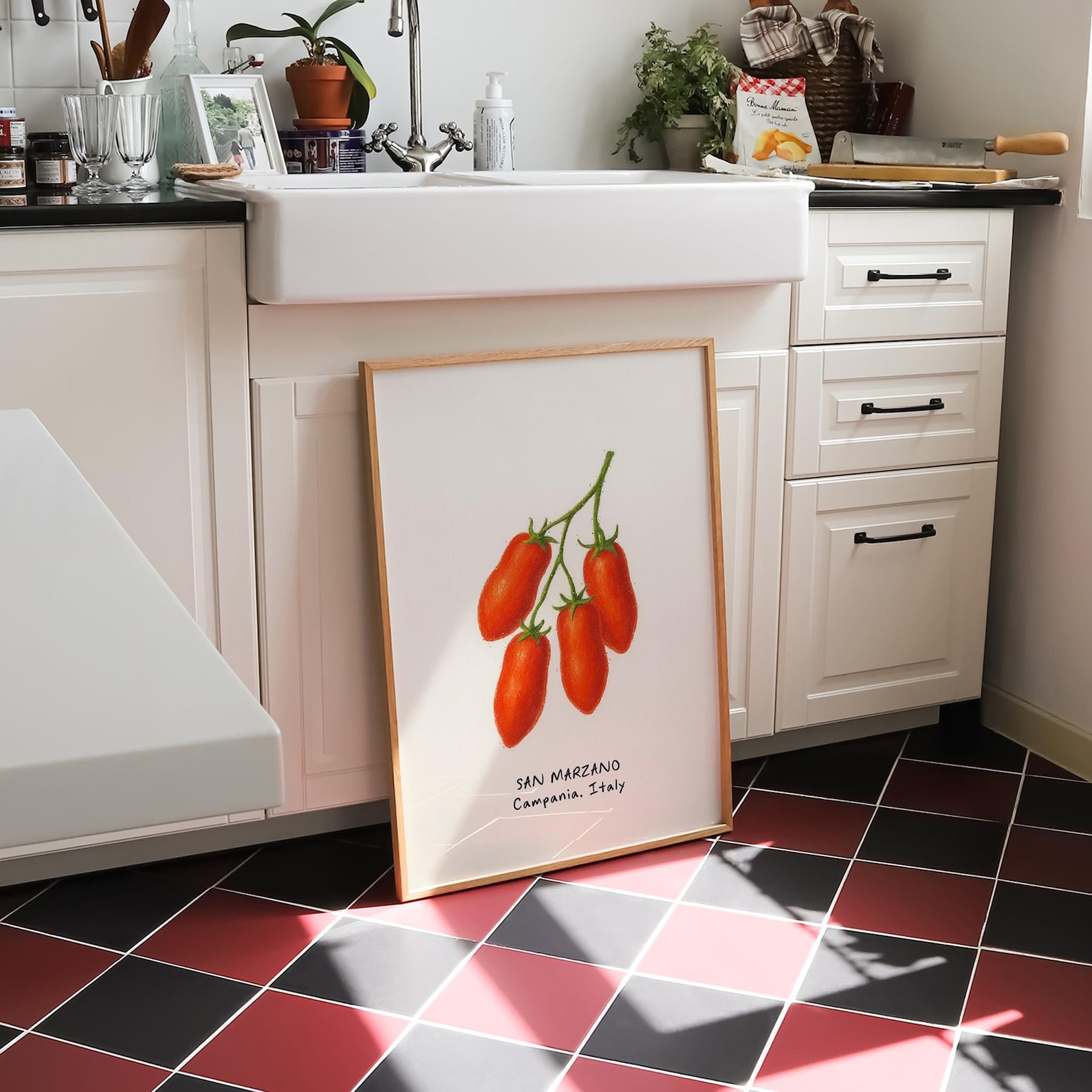 Tomatoes Art Print, Retro Farmhouse Kitchen Wall Art, Food Poster ...