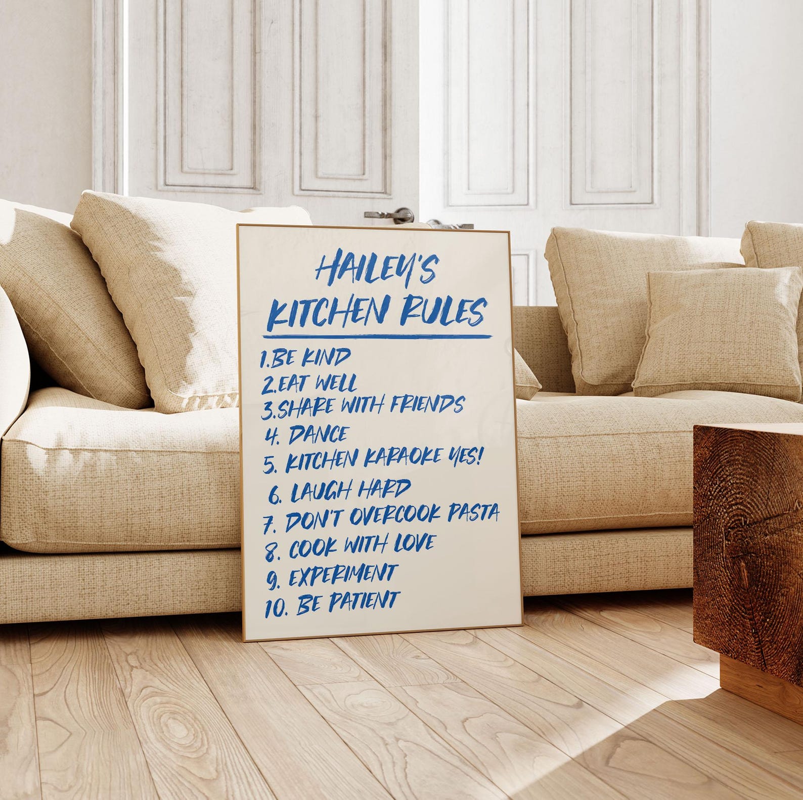 Personalized Kitchen Rules Print, Your Name Custom Kitchen Poster ...