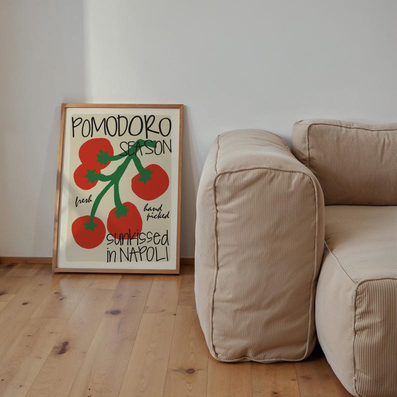 Pomodoro Season Print, Retro Kitchen Wall Art, Italian Inspired Art ...