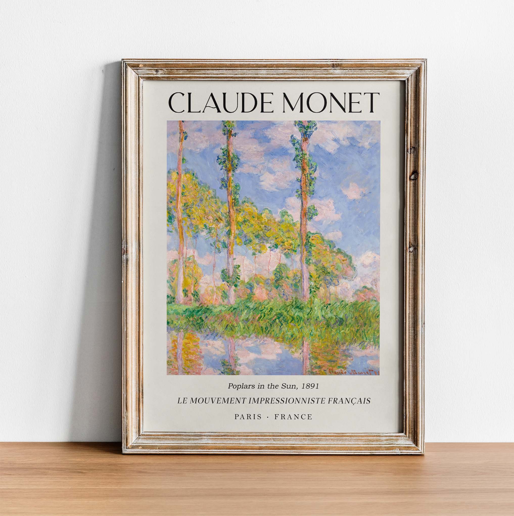 Claude Monet Poplars in the Sun Poster, Gallery Exhibition Wall Art ...