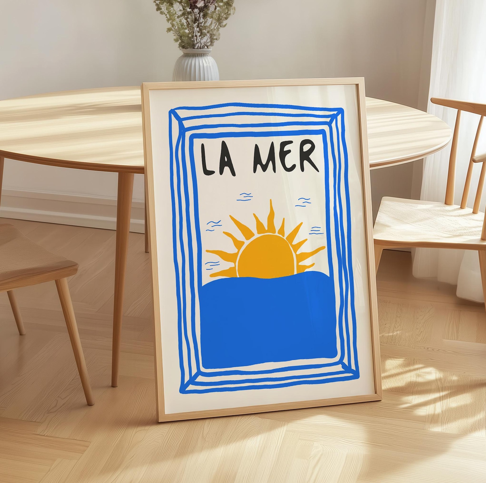 La Mer French Poster, Aesthetic Sea Art Print, Boho Modern Apartment ...