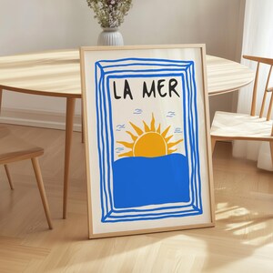 La Mer French Poster, Aesthetic Sea Art Print, Boho Modern Apartment ...