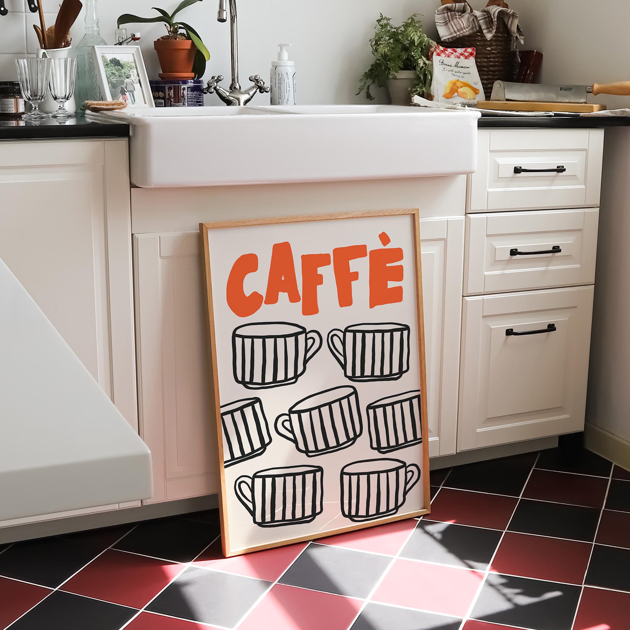 Retro Coffee Poster, Modern Kitchen Art, Italian Caffe Print, Kitchen ...