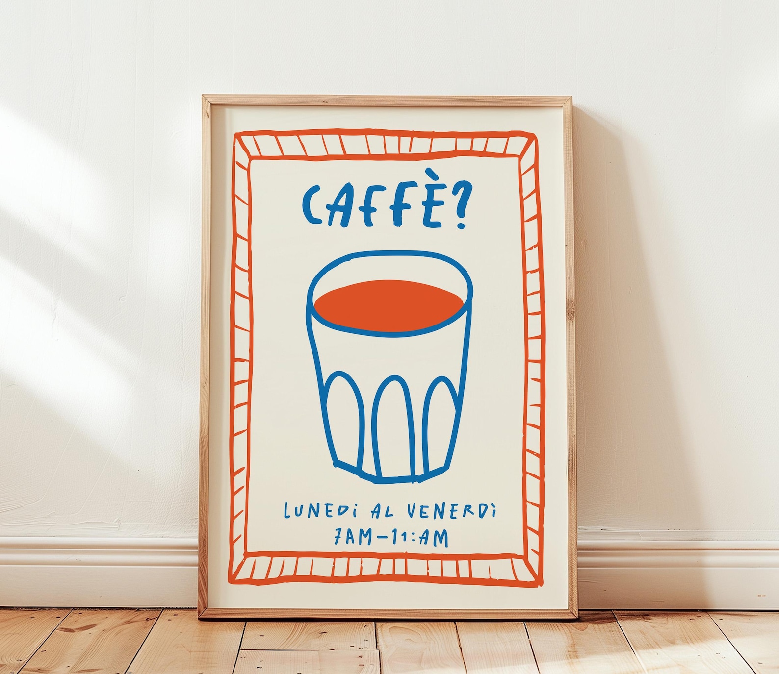 Caffe Poster, Retro Coffee Poster, Modern Kitchen Art, Coffee Bar Decor ...