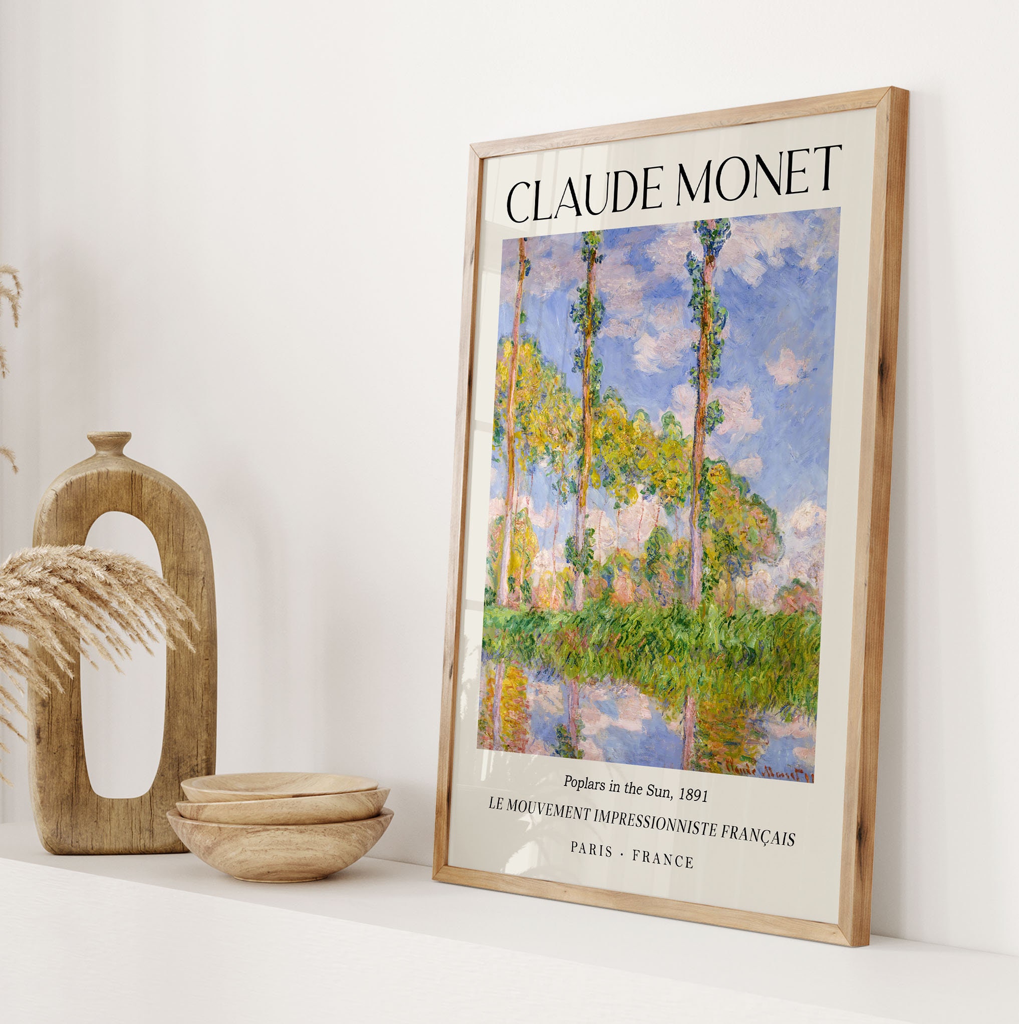 Claude Monet Poplars in the Sun Poster, Gallery Exhibition Wall Art ...