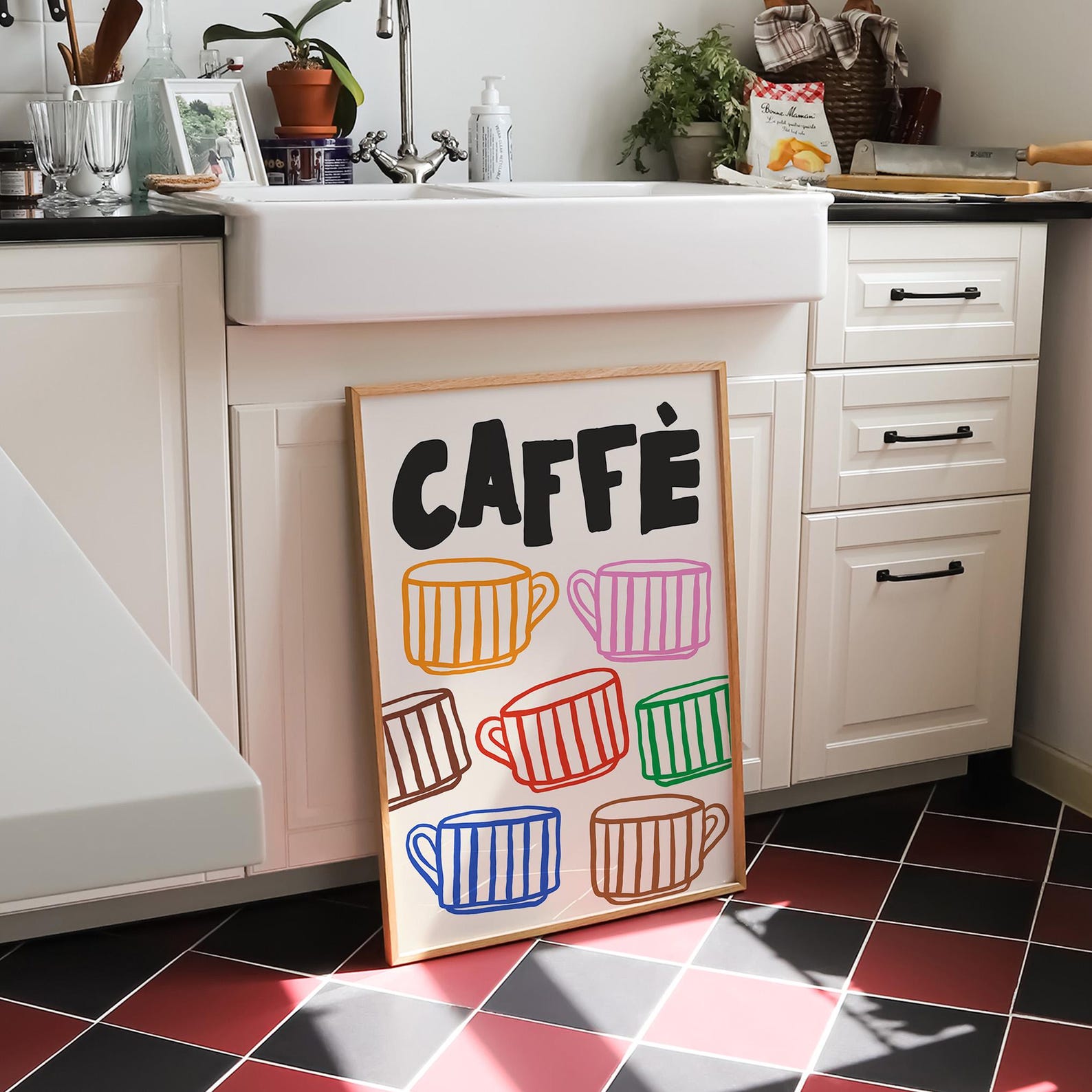 Retro Coffee Poster, Modern Kitchen Art, Italian Caffe Print, Kitchen ...