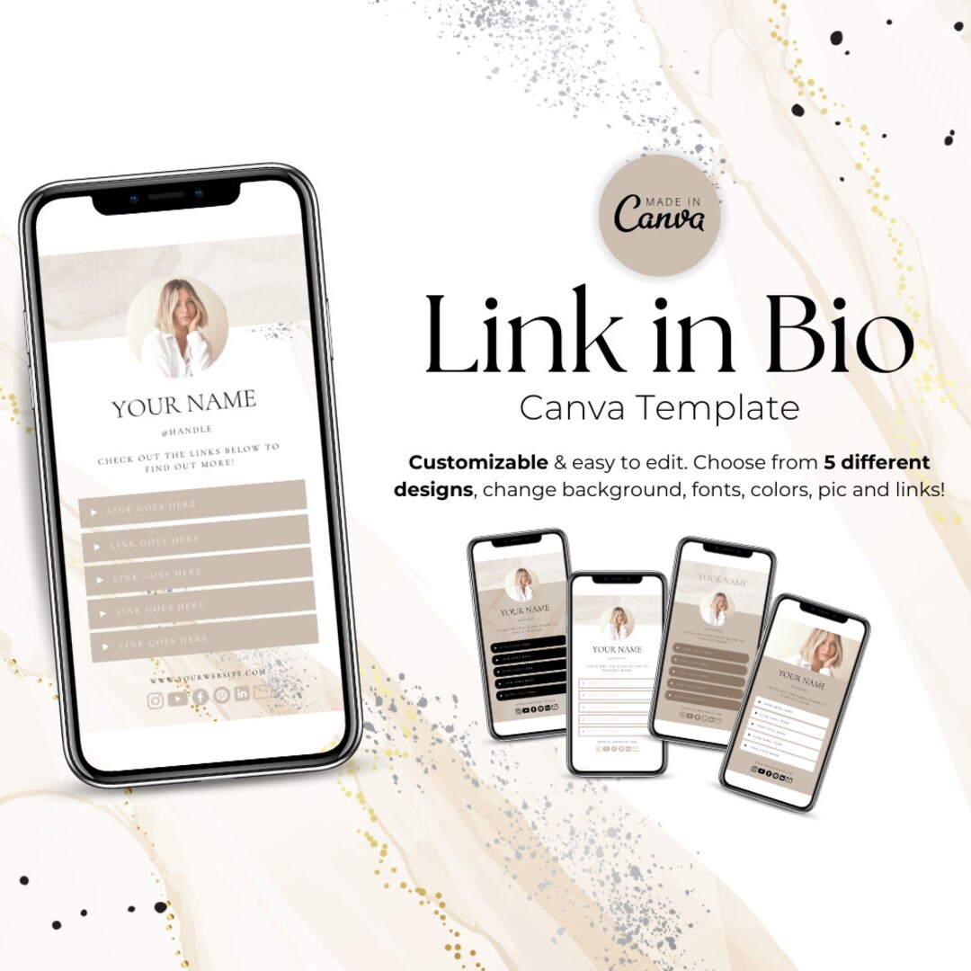 Link in Bio Canva Template for Instagram Tiktok Facebook Bloggers Etsy ...