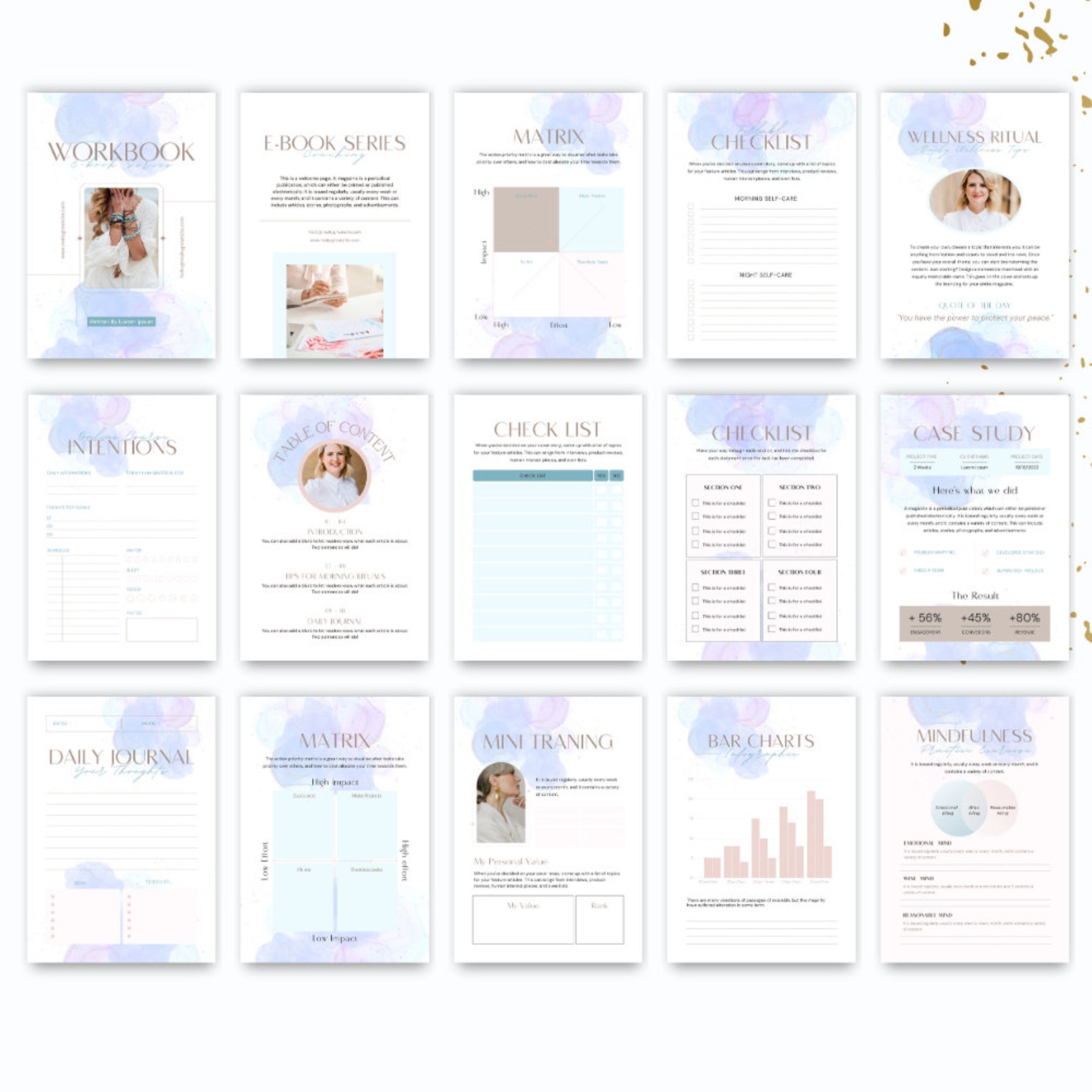 25 Watercolor Workbook Template, White Elementary Workbook Template ...