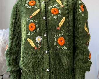 Vintage Embroidered Cardigan Austrian Bavarian Cardigan Vintage Embroidered Cardigan Austrian Bavarian Cardigan