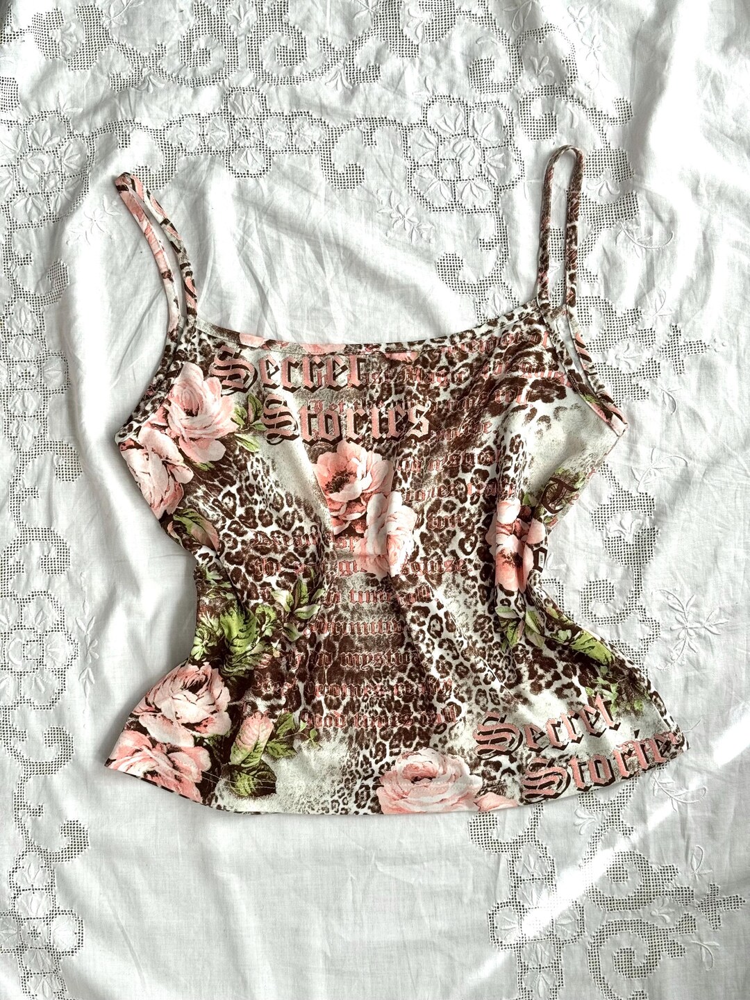 Biba 90s Vintage Patterned Newspaper Top Disco Y2k 2000s Style Avant ...