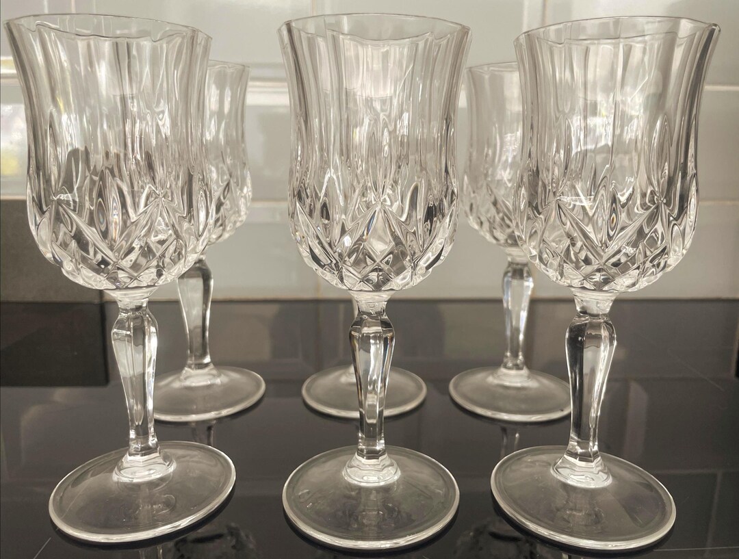 Vintage Royal Crystal Rock (RCR) Opera Clear Crystal Wine Glasses - Set ...