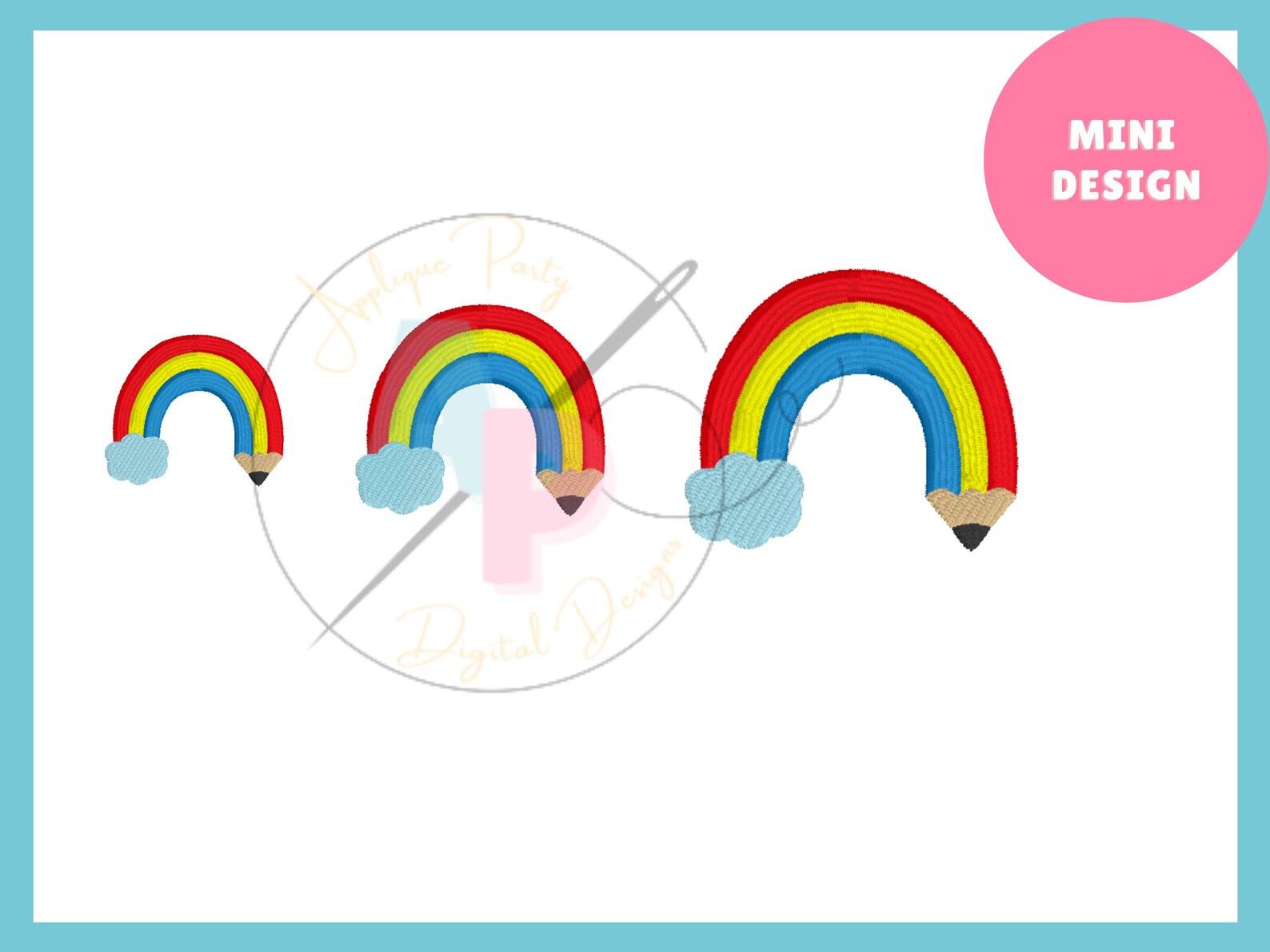 MINI Rainbow Colored Pencil Fill Stitch Embroidery | Machine Embroidery ...