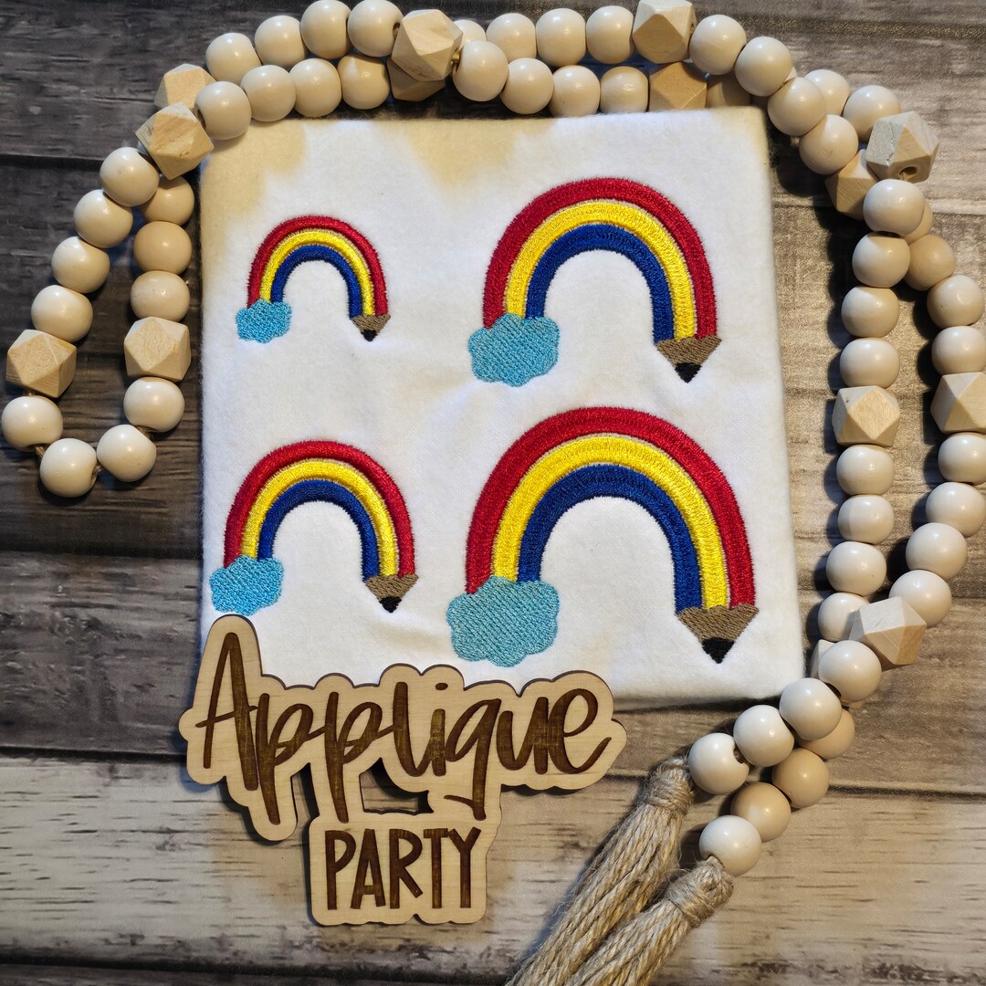 MINI Rainbow Colored Pencil Fill Stitch Embroidery | Machine Embroidery ...