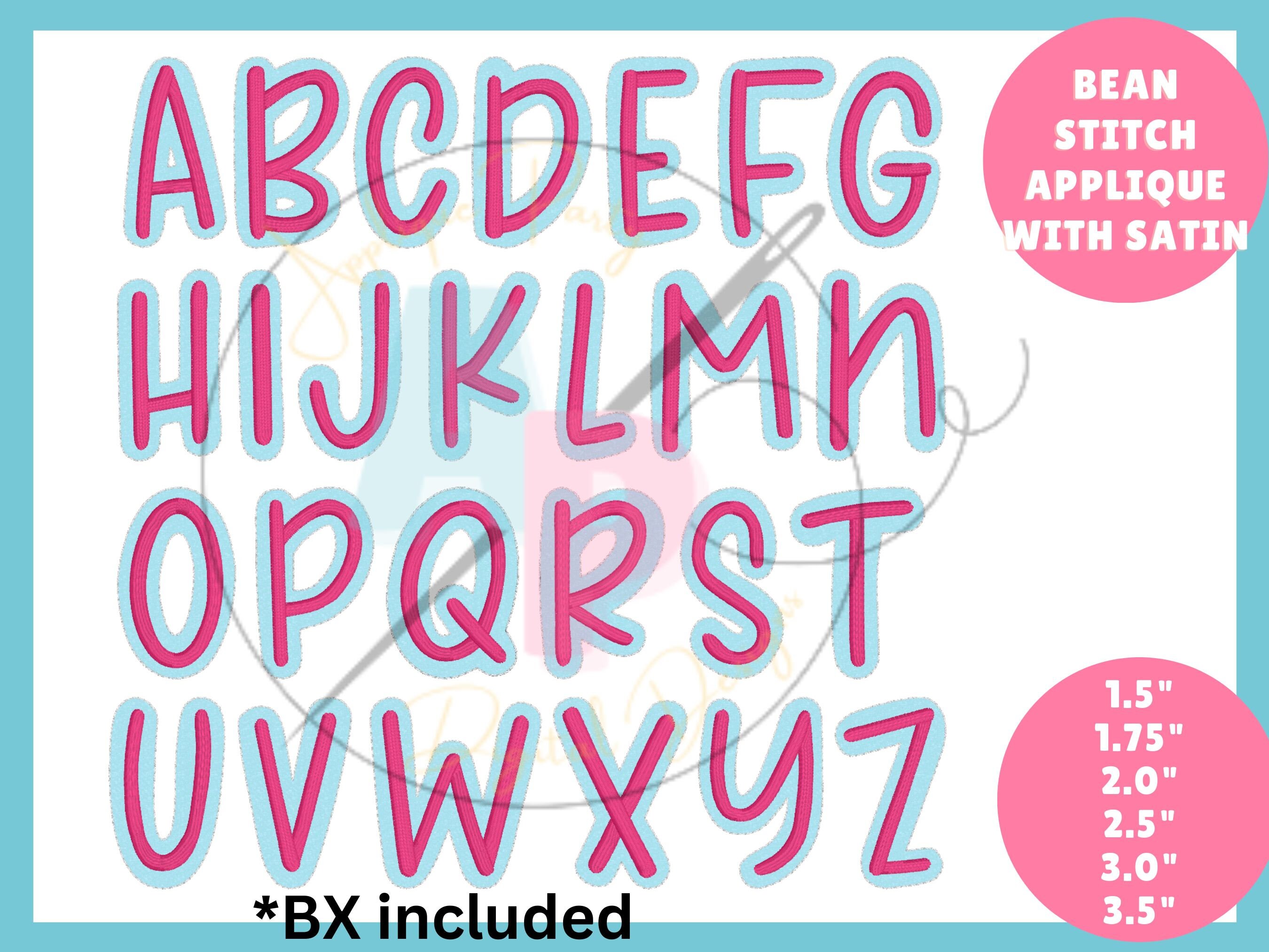 Surprise Party Vintage Applique Font With Satin Overlay | Bean Stitch ...