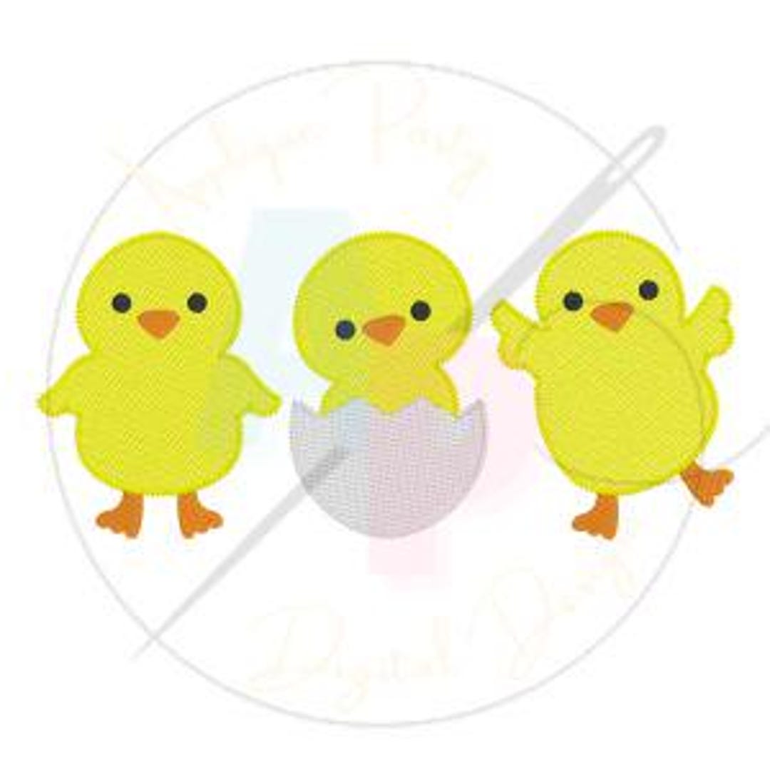 Sketch Easter Chick Trio | Machine Applique Embroidery Design | Quick ...