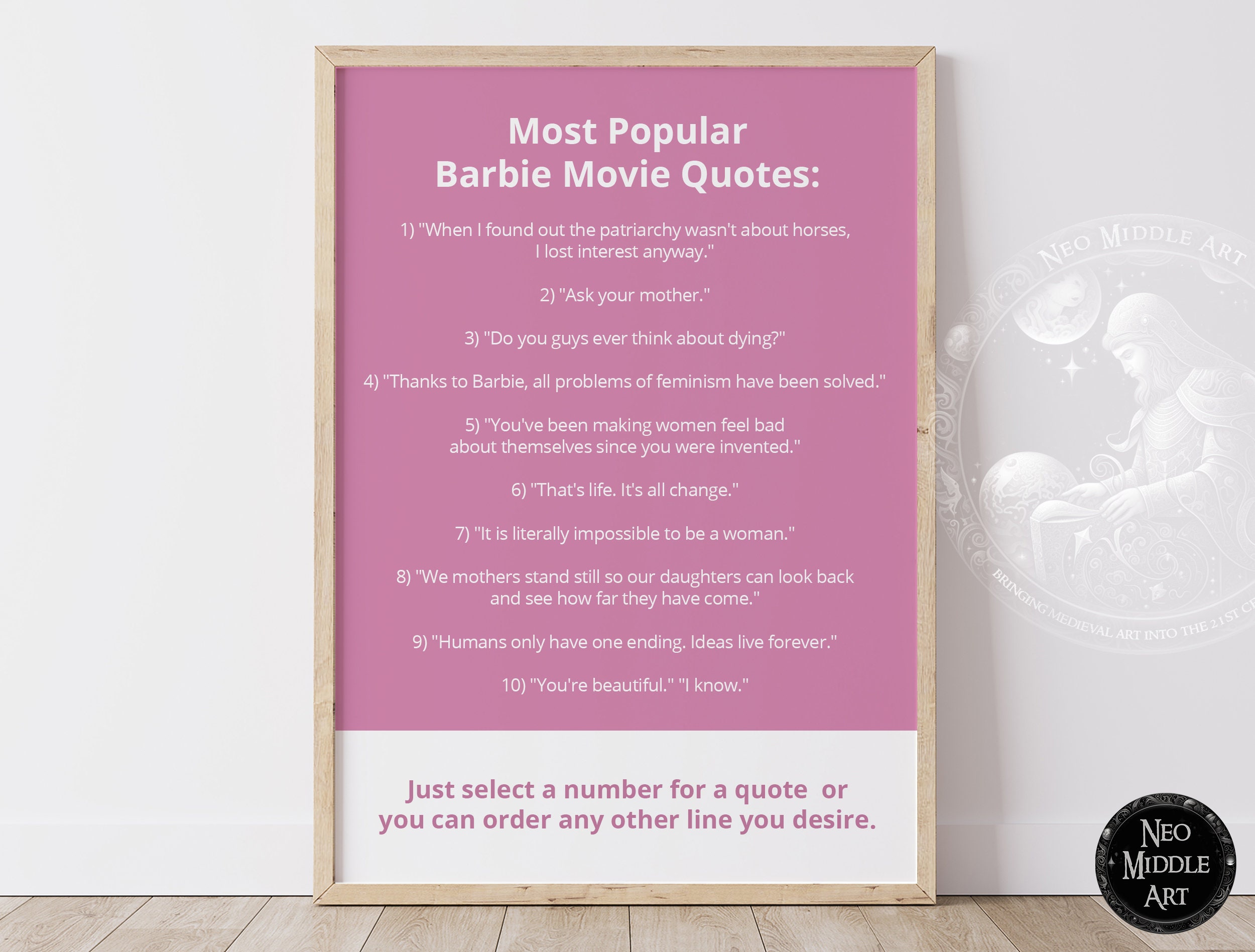 Custom Barbie Movie Quotes Poster