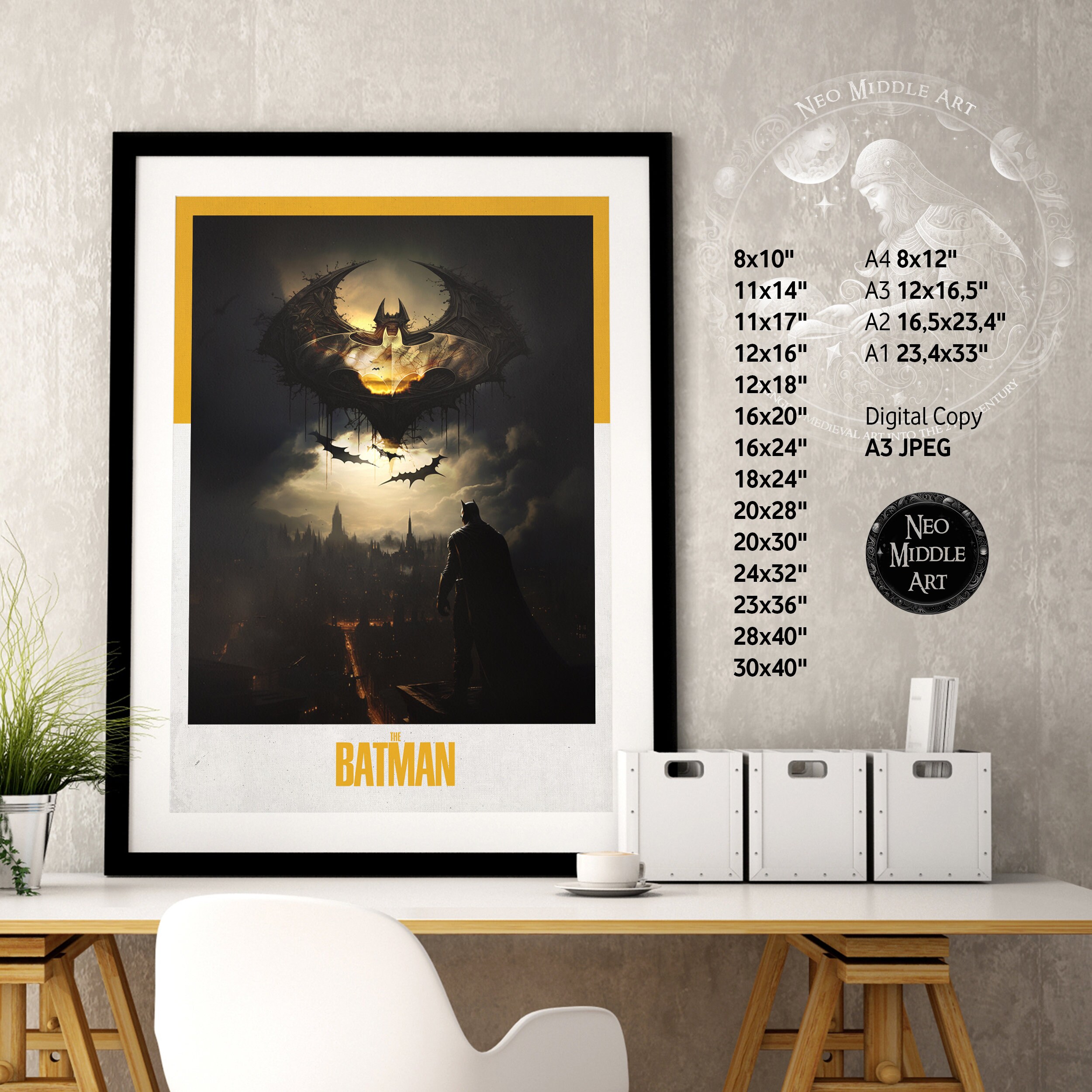 The Dark Knight Batman Drawing Poster Batman Movie Lovers - Etsy