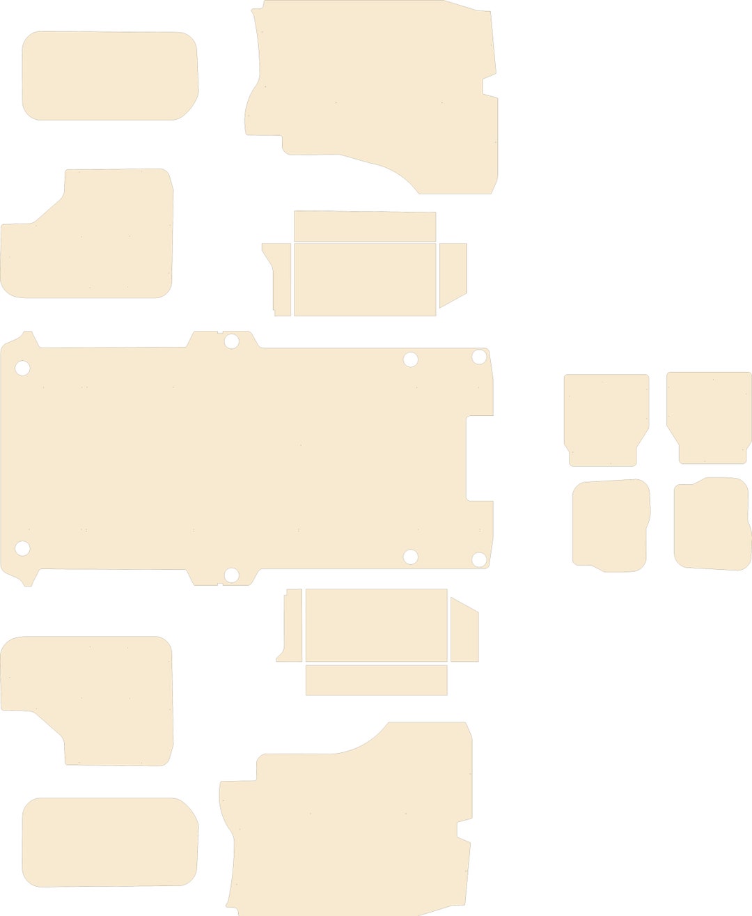Vauxhall Vivaro L1 & L2 2019 Onwards Van Ply Lining Kit DXF Files, CNC ...