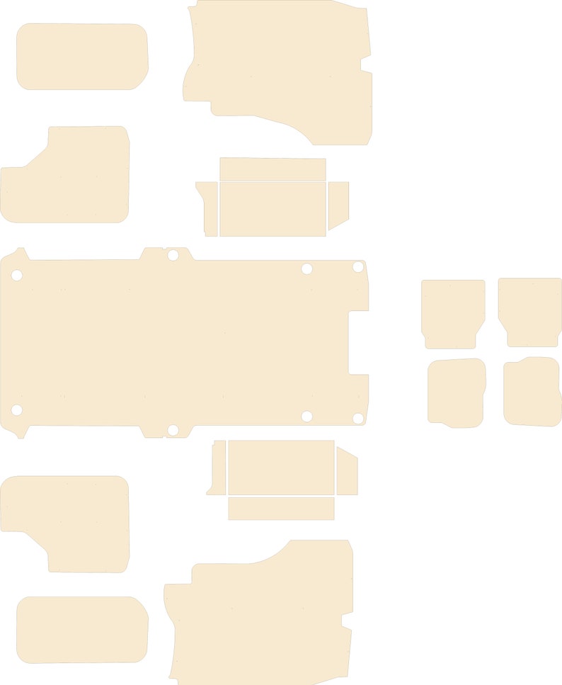 Vauxhall Vivaro L1 & L2 2019 Onwards Van Ply Lining Kit DXF Files, CNC ...