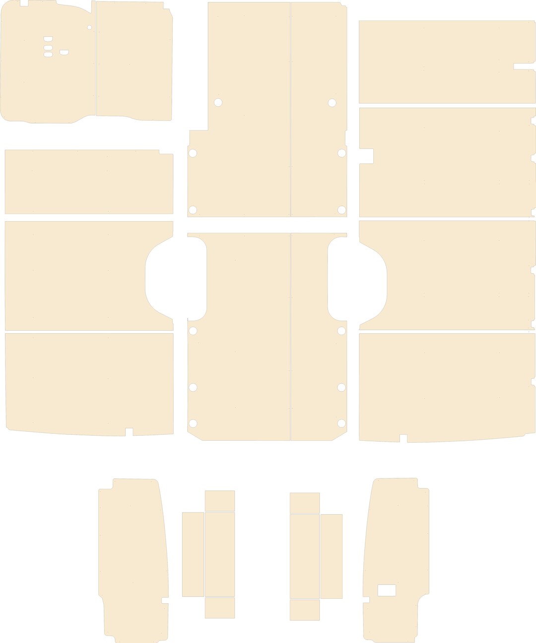 Mercedes Sprinter 2007-2017 Lwb & Xlwb Van Ply Lining Kit DXF Files ...