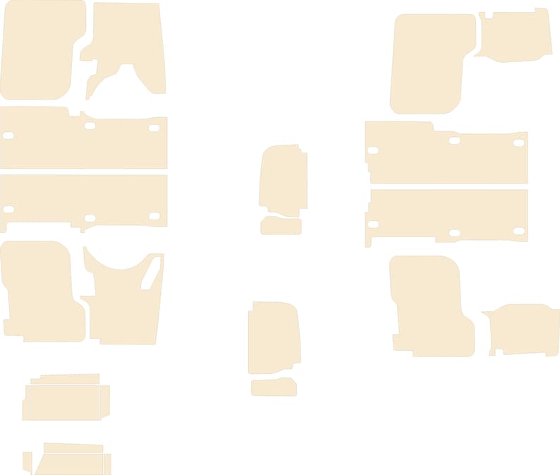 Ford Transit Connect Swb & Lwb 2014 Onwards Ply Lining Kit DXF Files ...