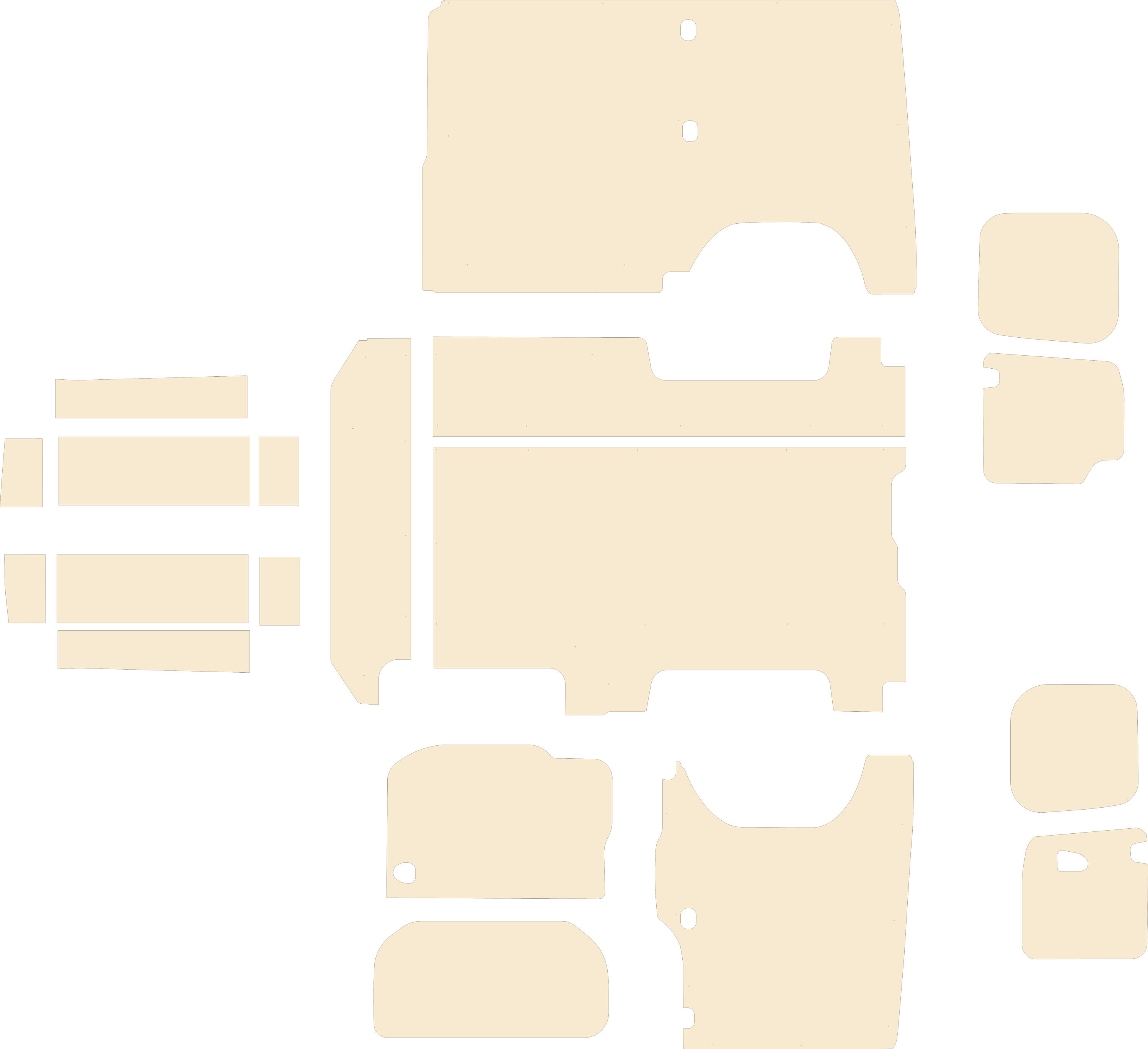 Vauxhall Vivaro/renault Trafic SWB Van Ply Lining Kit DXF Files - Etsy