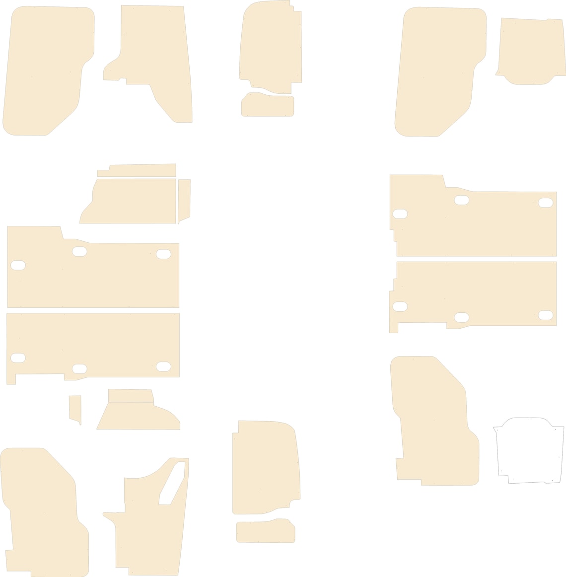 Ford Transit Connect Swb & Lwb 2014 Onwards Ply Lining Kit DXF Files ...