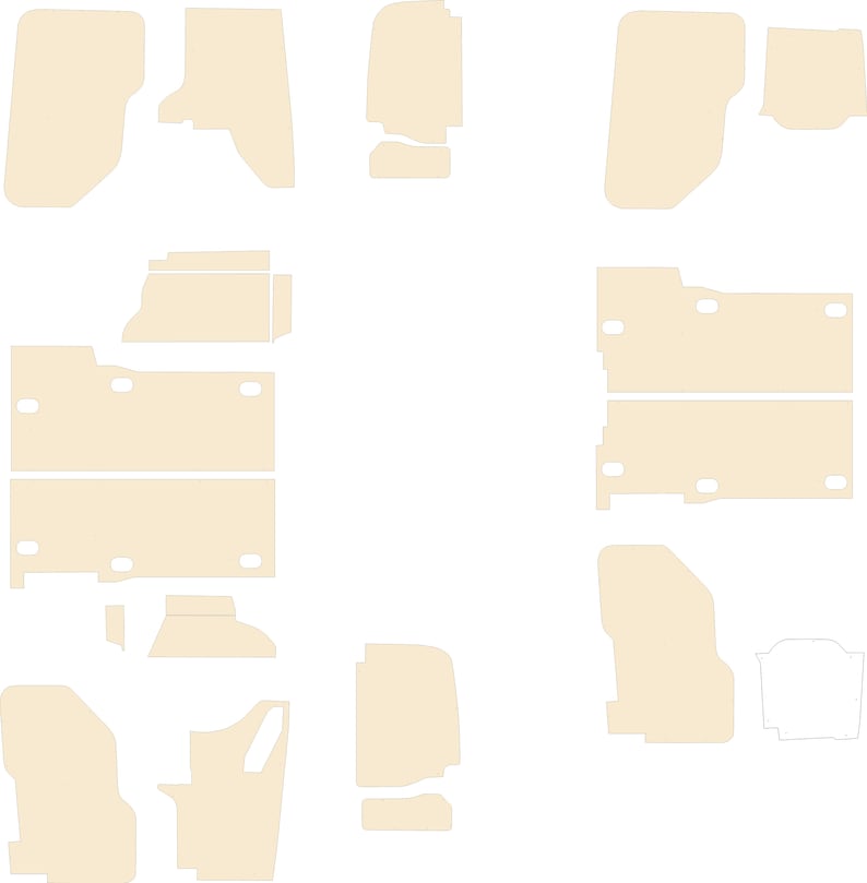 Ford Transit Connect Swb & Lwb 2014 Onwards Ply Lining Kit DXF Files ...