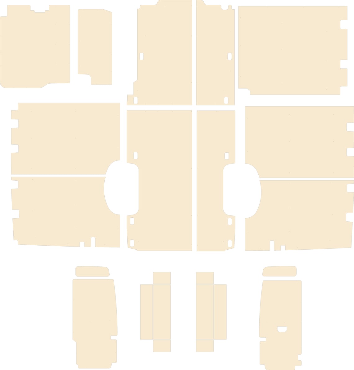 VW Crafter 2017 Onwards Mwb & Lwb Van Ply Lining Kit DXF Files, CNC ...