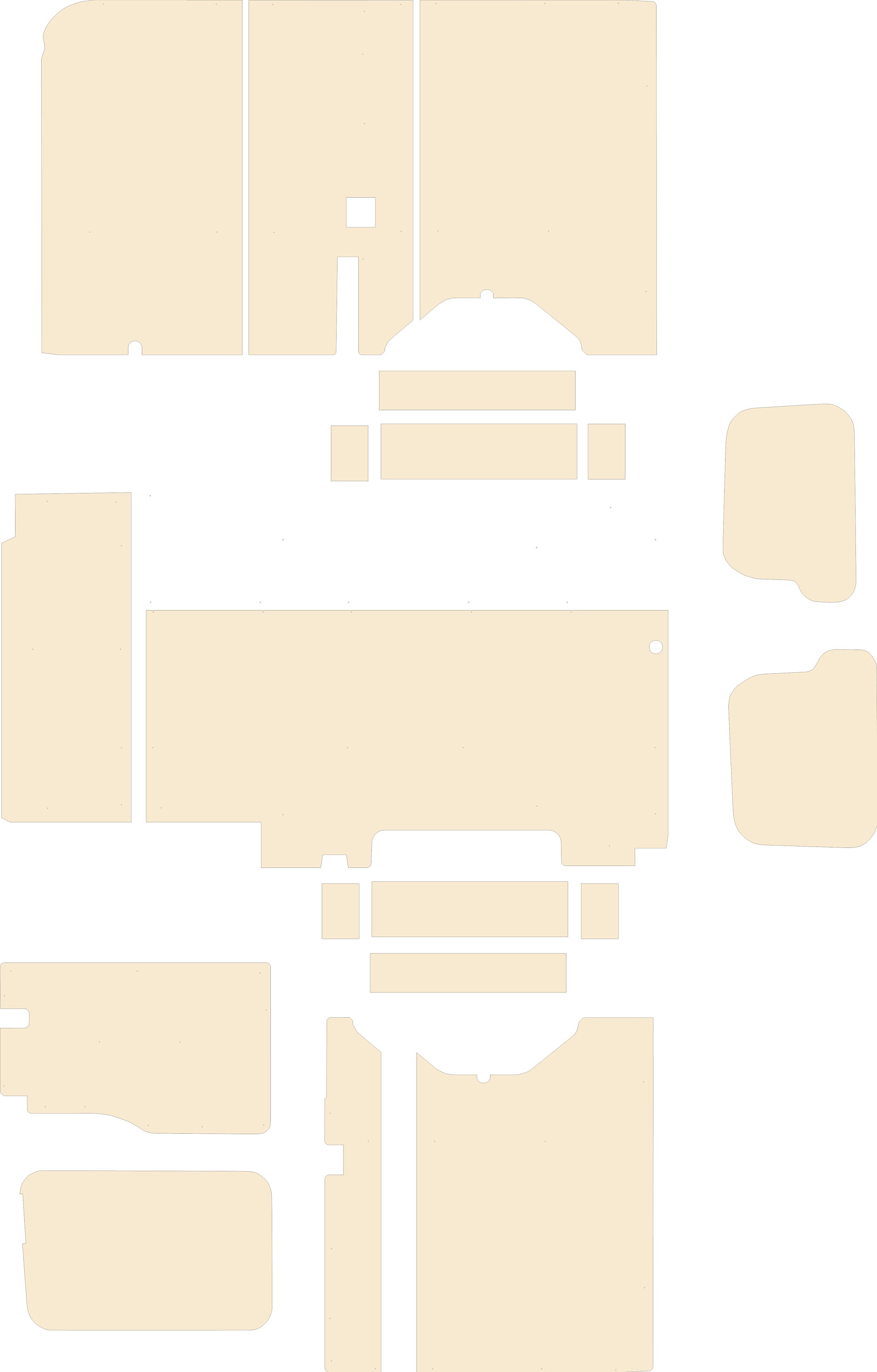 Ford Transit New Shape Mwb & Lwb 2014 Onwards Ply Lining Kit DXF Files ...