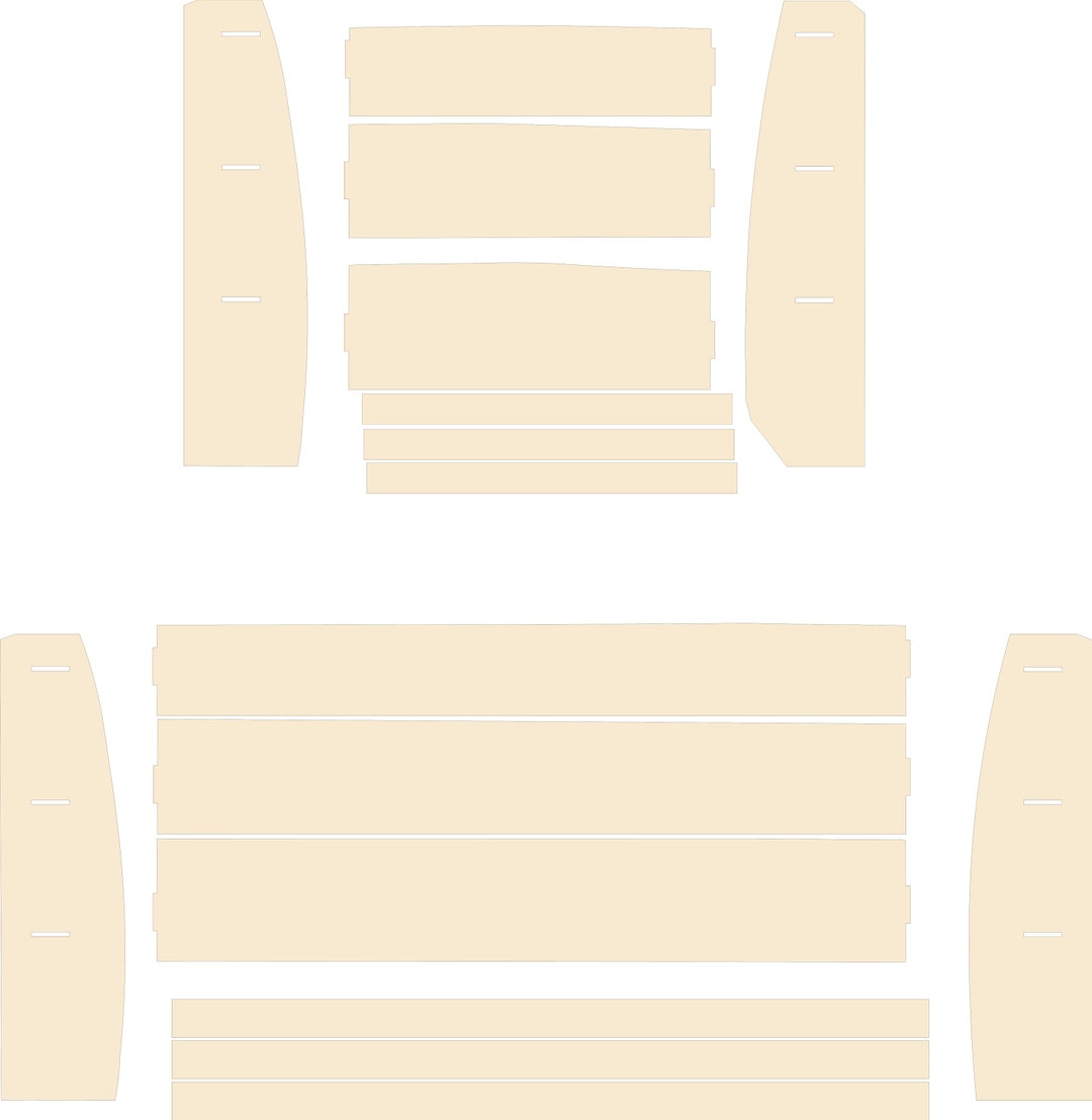 VW T5 SWB Shelving Dxf File, Dxf Files, Cnc Ready to Cut, Van Plywood ...