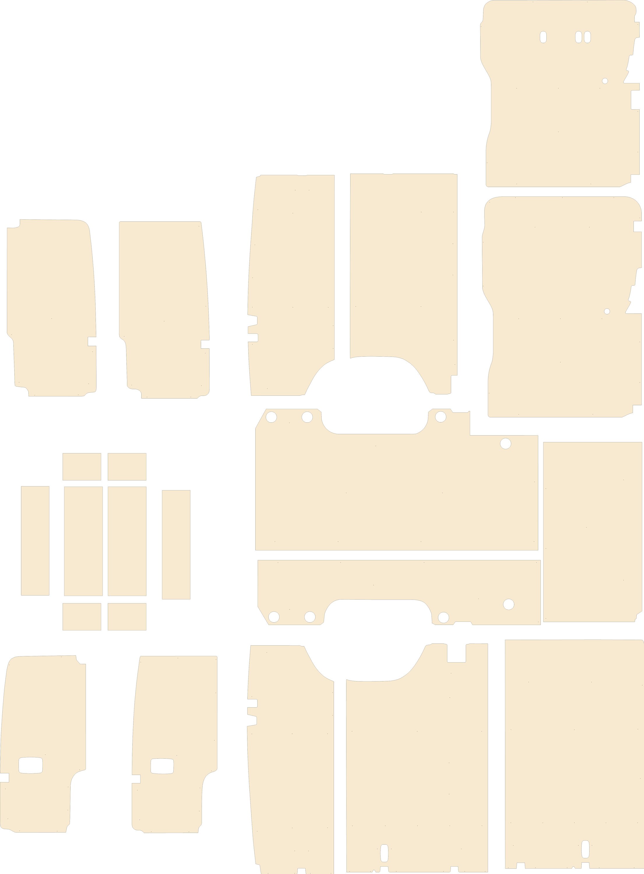 Mercedes Sprinter 2007-2017 Swb & Mwb Van Ply Lining Kit DXF Files, CNC ...