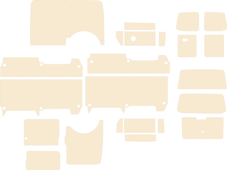 VW T5 / T6 Swb & Lwb Van Ply Lining Kit DXF Files, CNC Ready to Cut ...