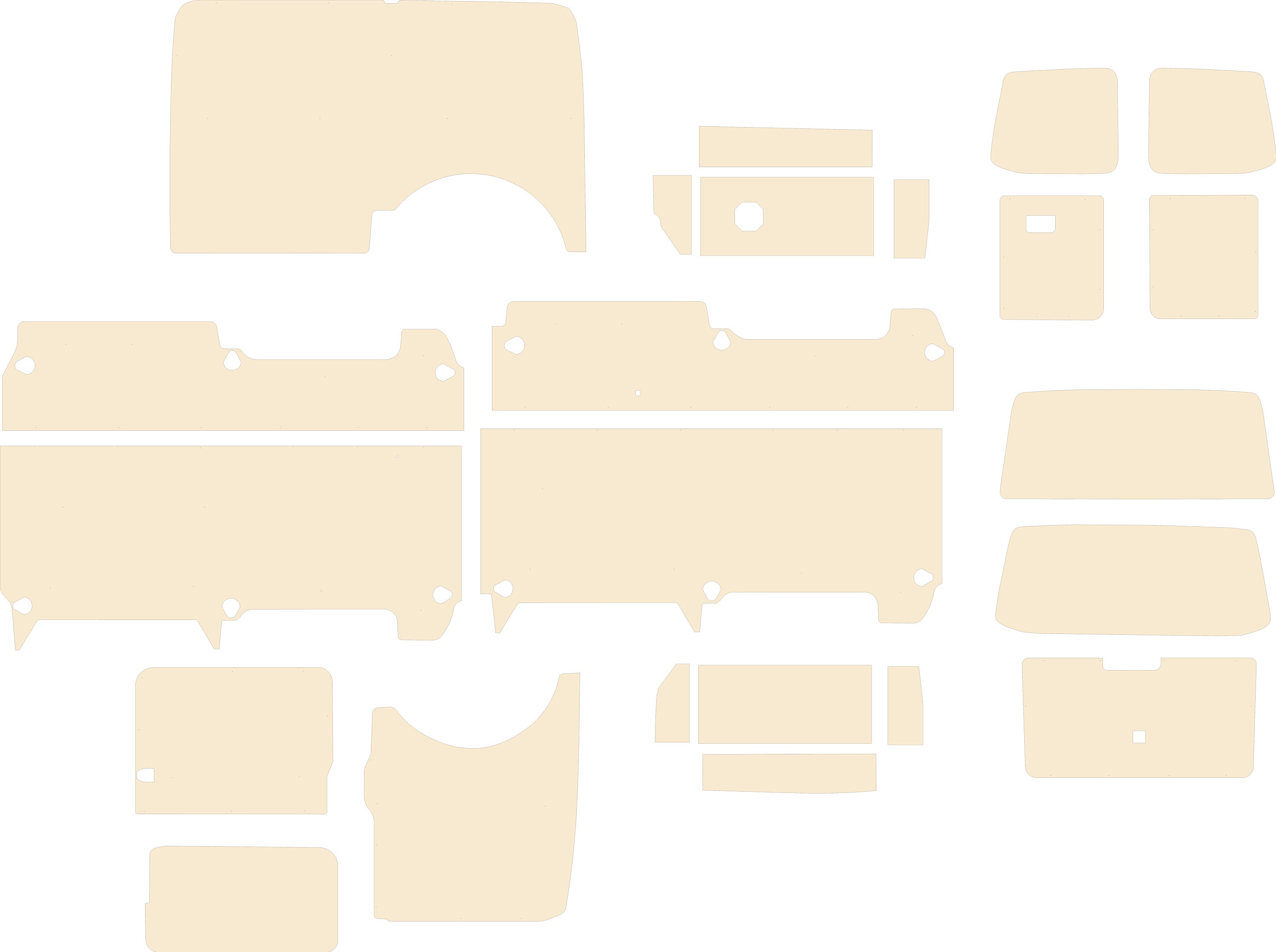 VW T5 / T6 Swb & Lwb Van Ply Lining Kit DXF Files, CNC Ready to Cut ...