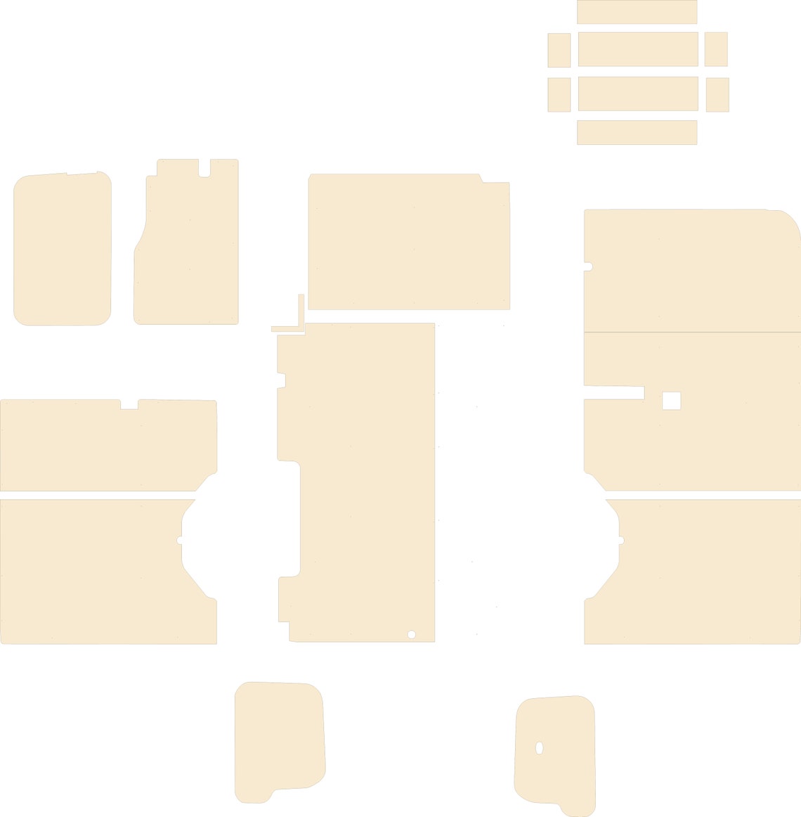 Ford Transit New Shape Mwb & Lwb 2014 Onwards Ply Lining Kit DXF Files ...