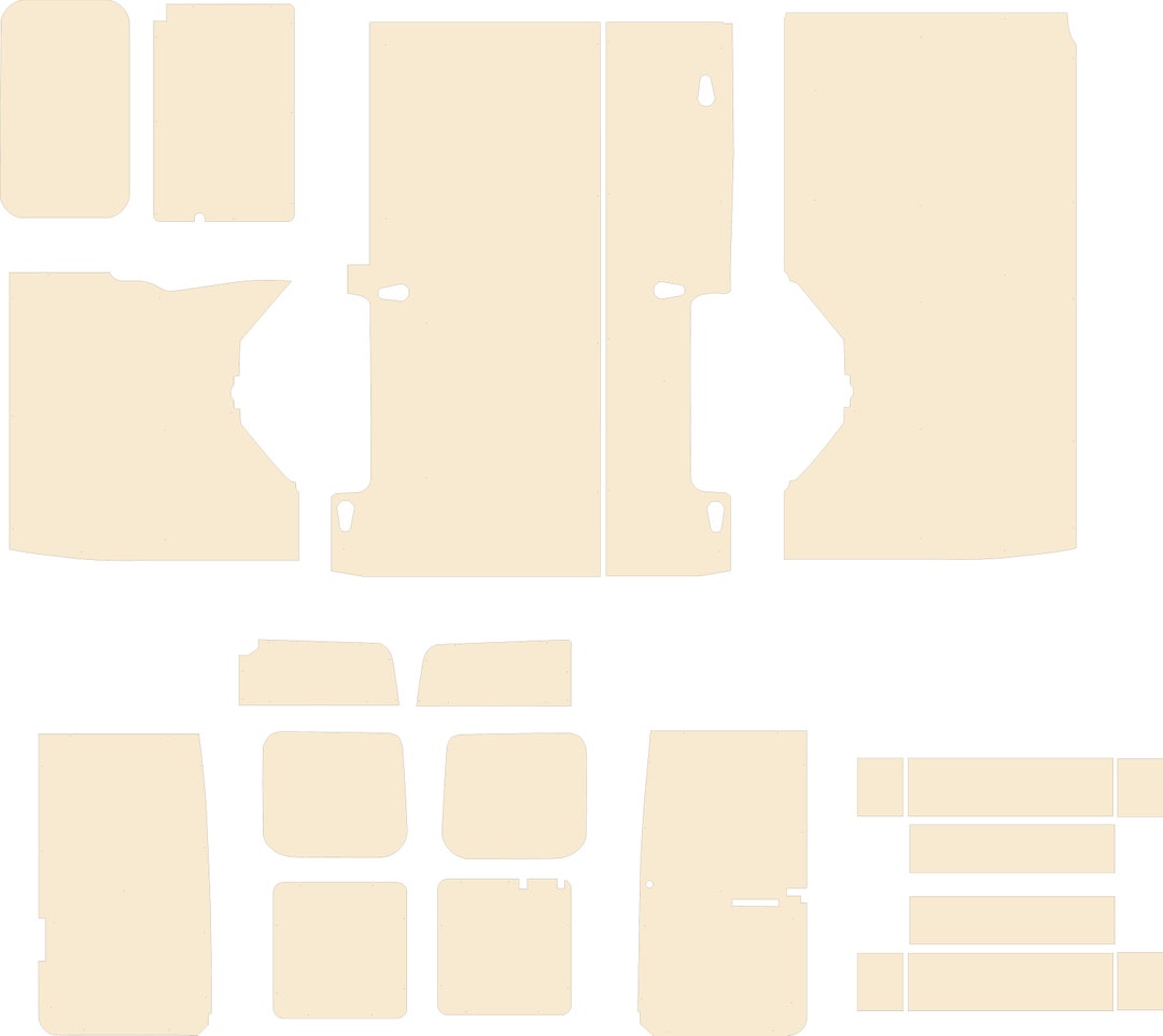Ford Transit Swb & Mwb Pre 2014 Ply Lining Kit DXF Files, CNC Ready to ...